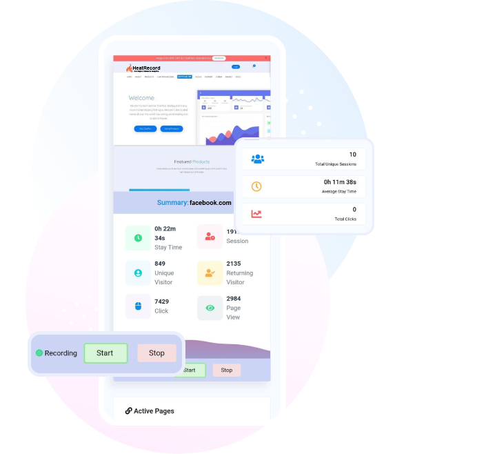 HeatRecord - Heatmap & Sessions Recording Tool